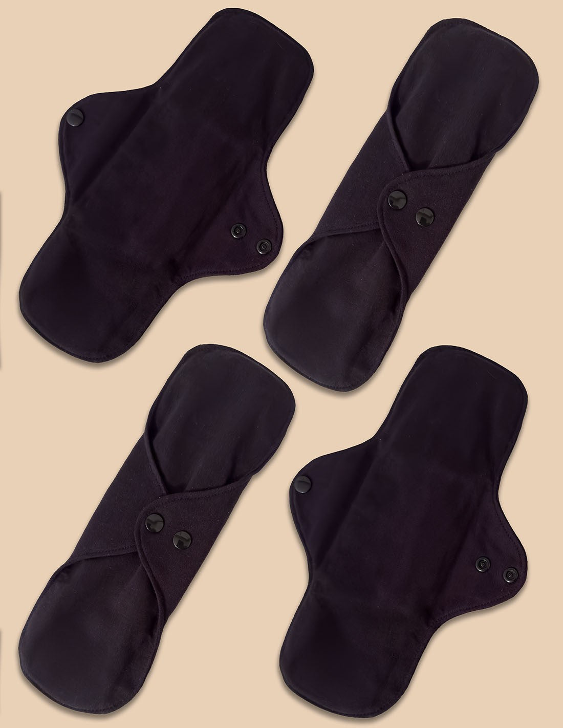 4 Compresas menstruales de algodón extra absorbentes NOCHE